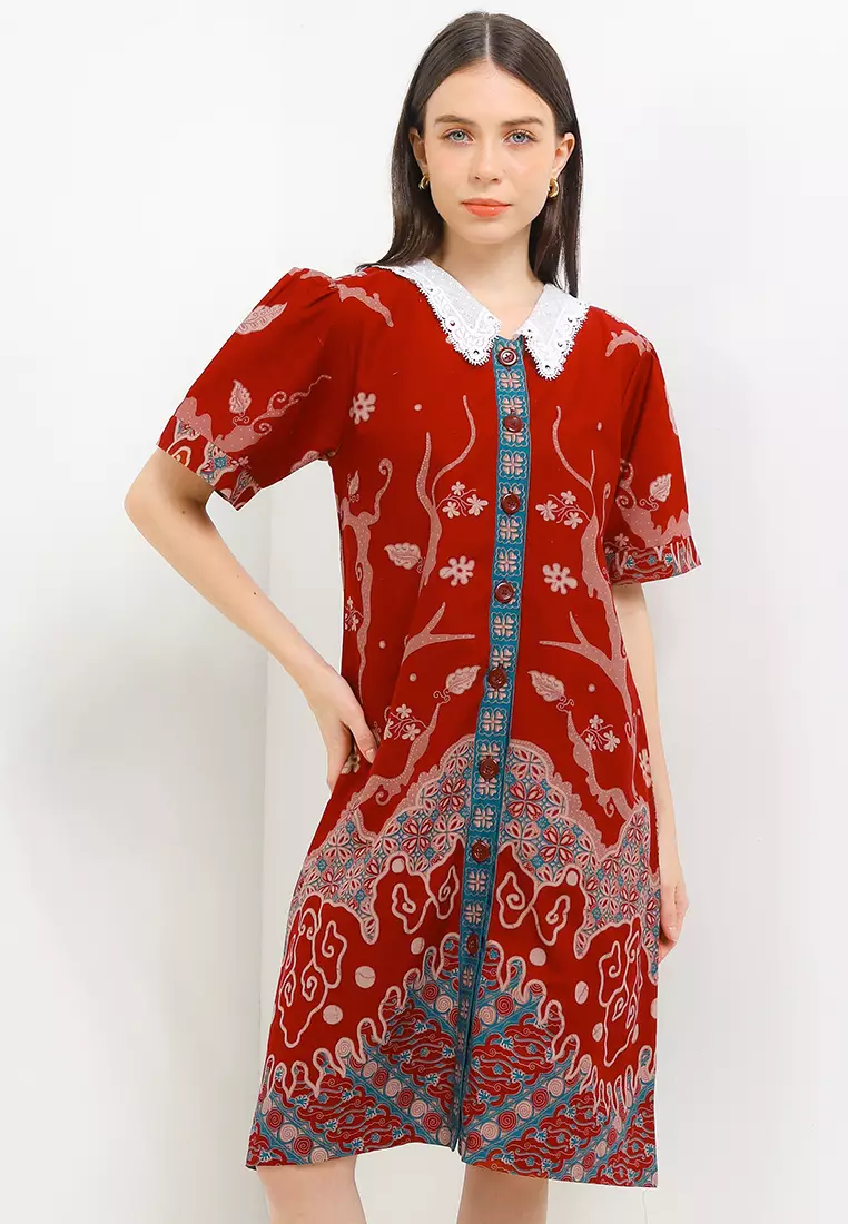 Jual Krisna Batik Agnes Dress Batik Katun Wanita Original 2025 | ZALORA Indonesia