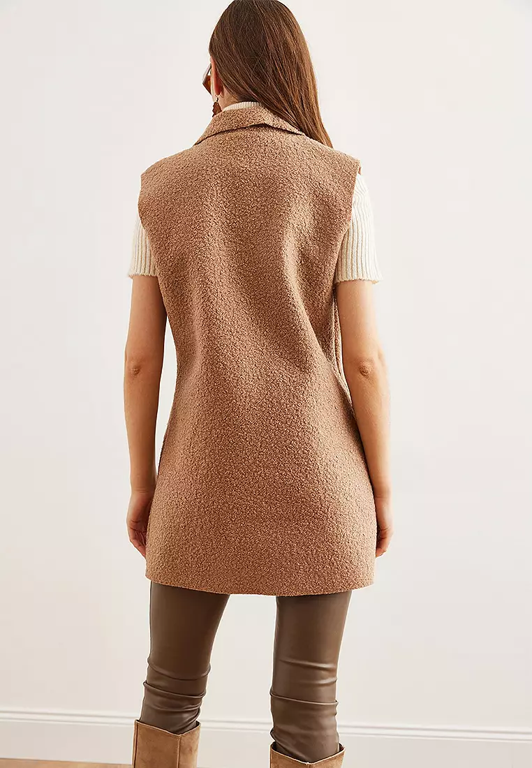 Buy Olalook Buttoned Pockets Boucle Vest 2025 Online | ZALORA