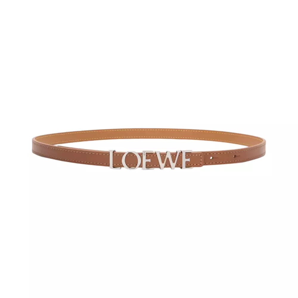 Jual LOEWE Loewe Logo Lettering Metallic In Smooth Calfskin Belt 15mm ...