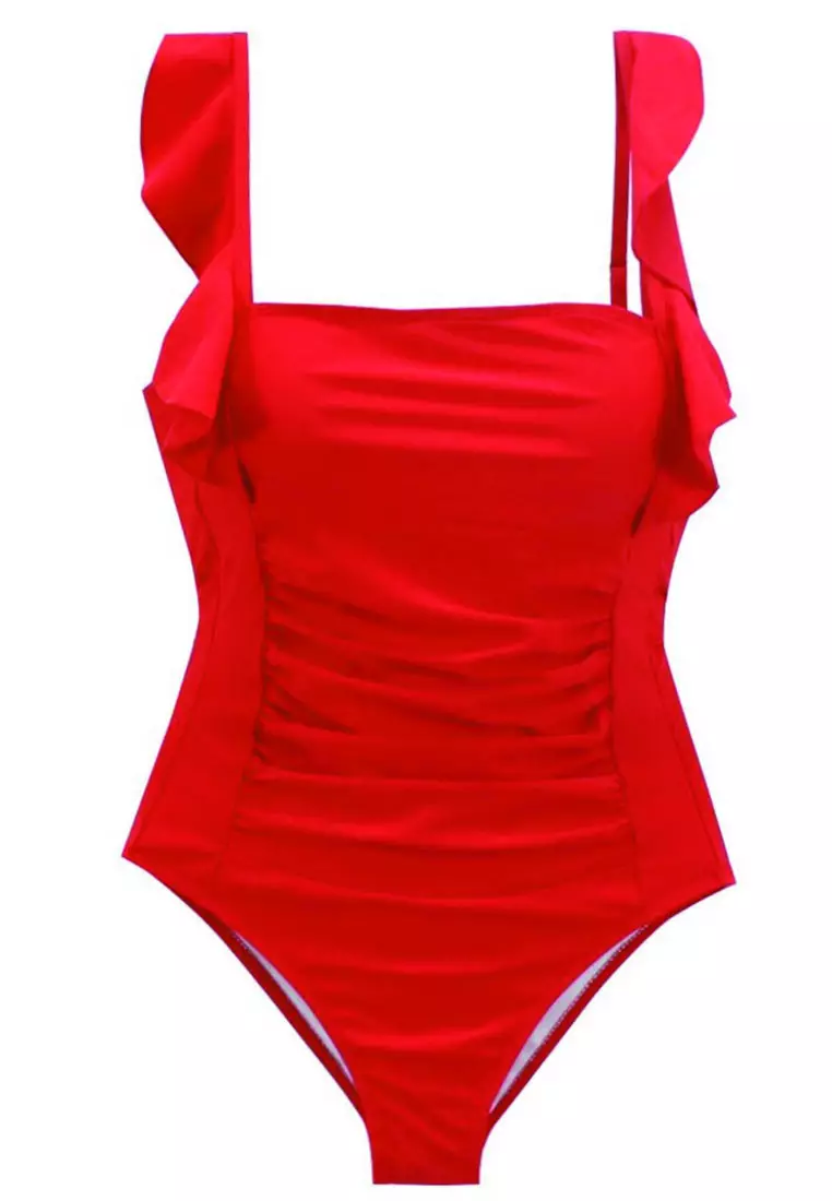 Lycka Lnm5016 Korean Lady One Piece Swimwear Red 2024 Buy Lycka Online Zalora Hong Kong