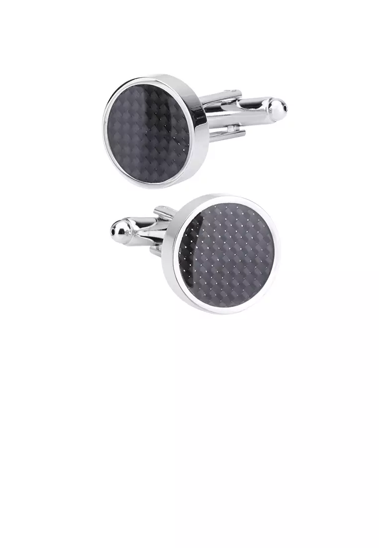 Buy Mooclife Simple and Simple Black Geometric Round Cufflinks Online ...