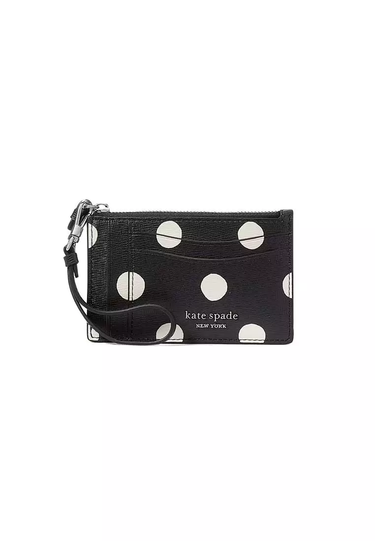 Buy Kate Spade Morgan Sunshine Dot Card Case Wristlet Black Multi KF565 ...
