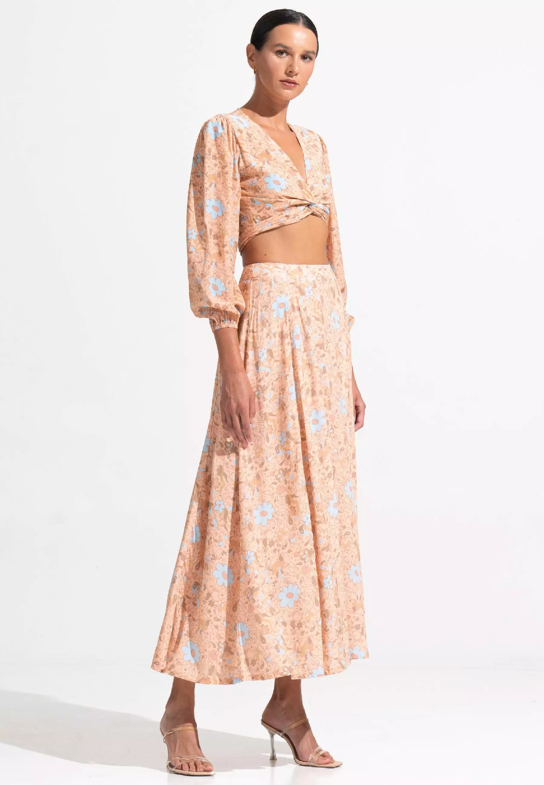 Jual morratobali Morrato Bali - Amara Maxi Skirt Fleur Peach Original 2024 | ZALORA Indonesia