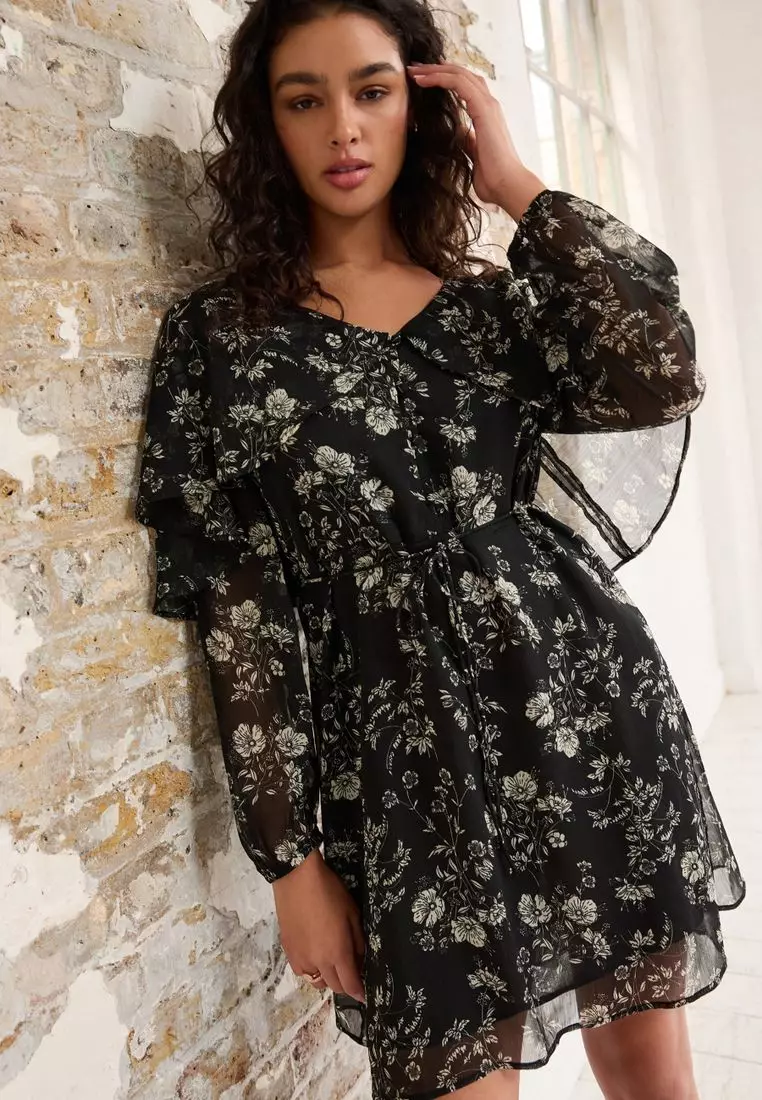 Buy NEXT Cape Long Sleeve Mini Dress 2025 Online | ZALORA