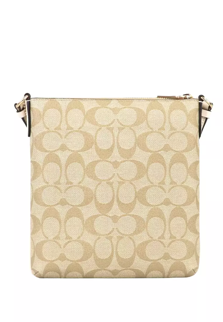Buy COACH Mini Rowan File Bag In Signature - Light Brown 2025 Online ...