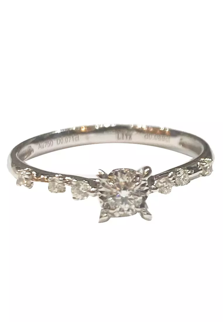 Buy LITZ LITZ 18K White Gold Diamond Ring DR148 Online | ZALORA Malaysia