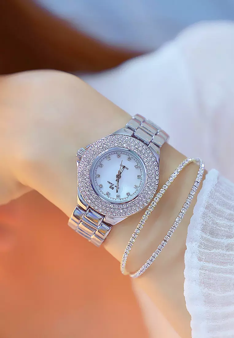 Buy Bee Sister BS Fashion Elegant Round Quartz Watch with Cubic ...