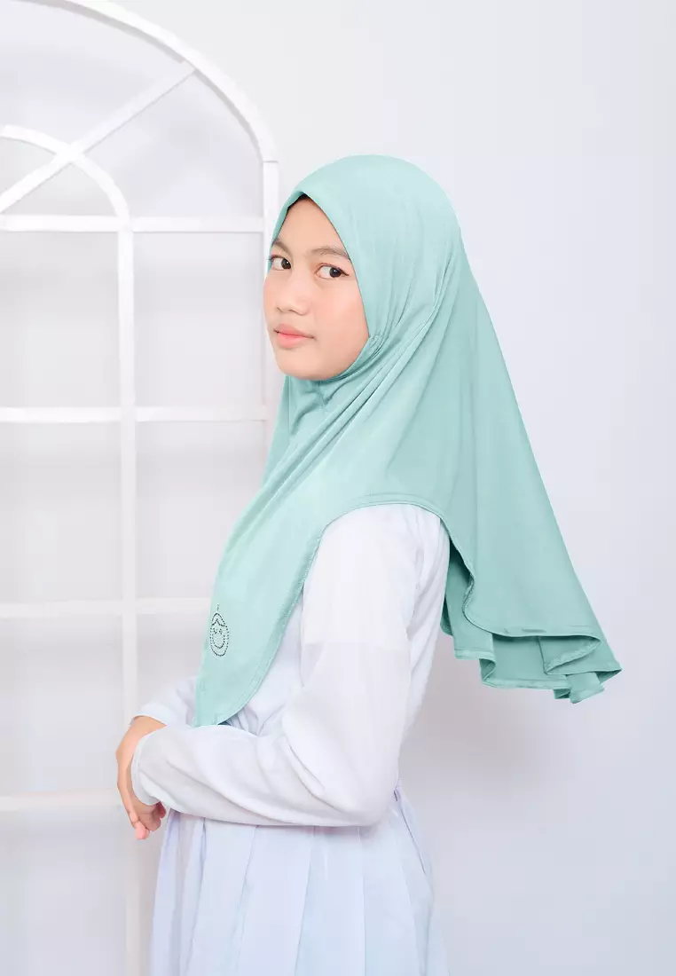 Jual COTTON BEE Cotton Bee - Hijab Instan Anak Zura Tali Bergo Non Pad - Polynya - M Original ...