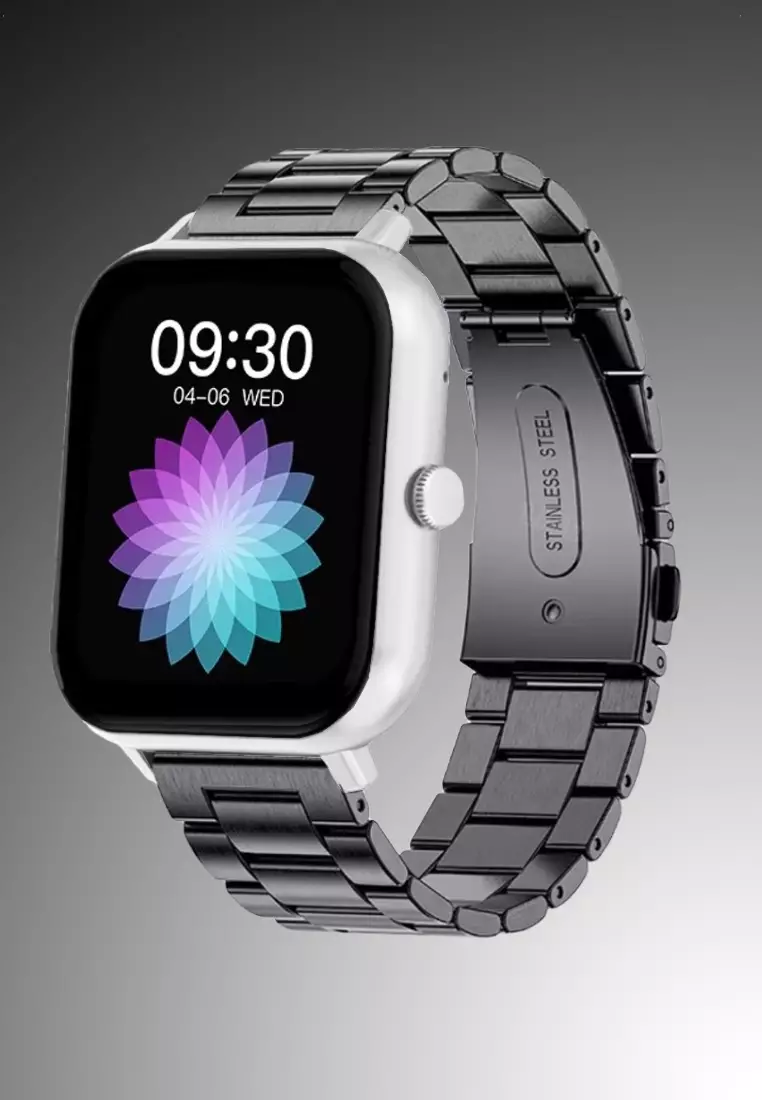 Buy EGLANTINE Unisex Rectangular Smart Watch - Silver Online | ZALORA ...