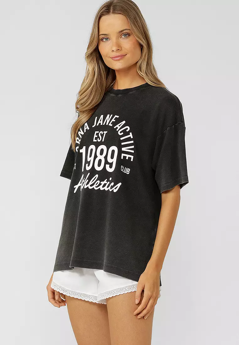 Buy Lorna Jane Sport Club Washed Boyfriend T-Shirt Online | ZALORA Malaysia