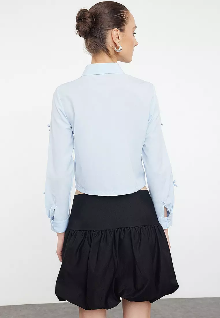 Buy Trendyol Crop Shirt with Ribbon Detail 2025 Online | ZALORA Philippines