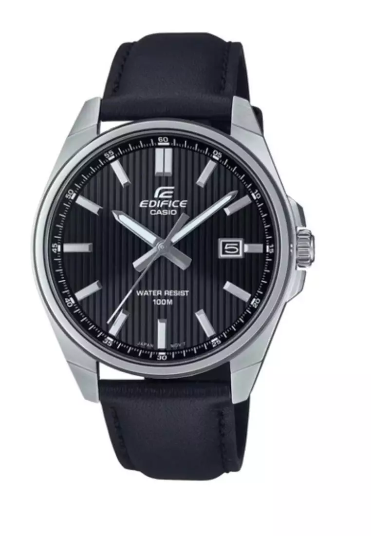 Buy Casio Casio Edifice Analog Black Leather Strap Men's Watch EFV-150L ...