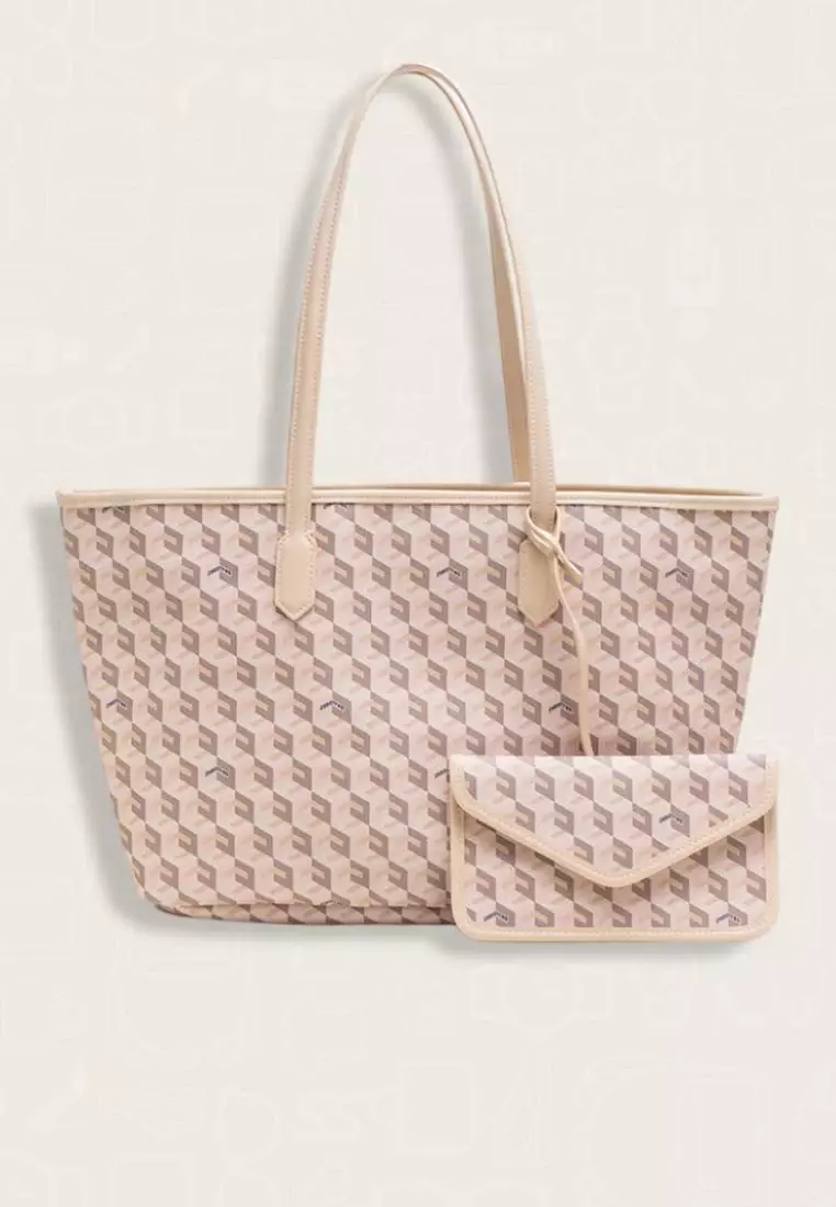 Jual Christy Ng Christy Ng Russo Monogram Tote Bag Beige Original 2024 ...