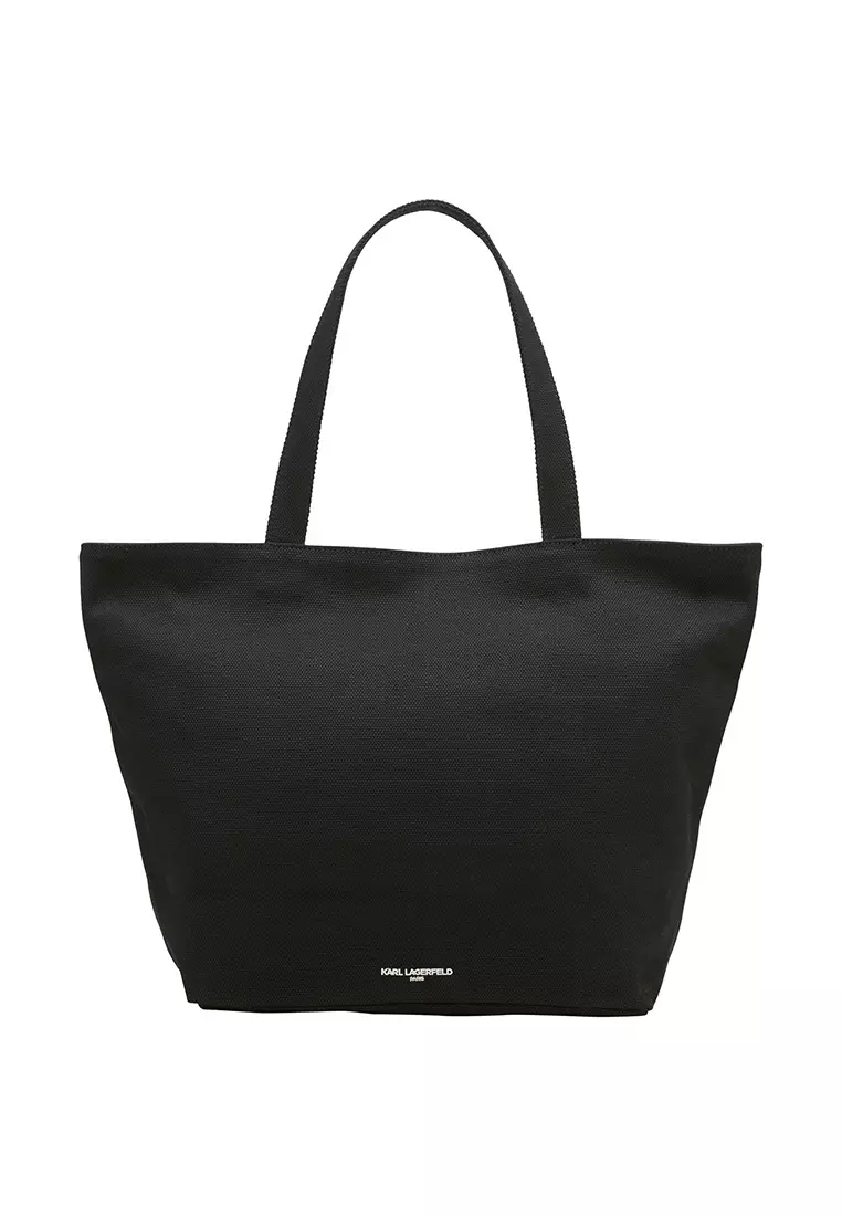 Jual KARL LAGERFELD Karl Lagerfeld Cannes Canvas Tote - Black White ...