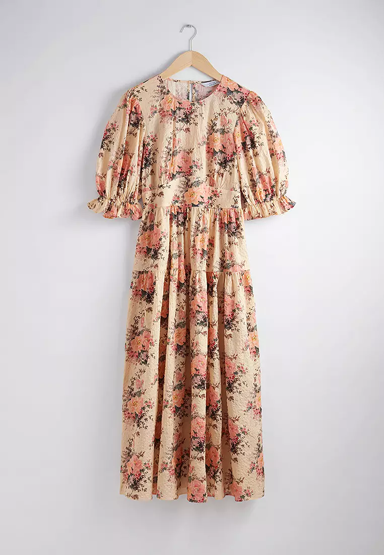 Buy & Other Stories Puff-Sleeve Midi Dress Online | ZALORA Malaysia