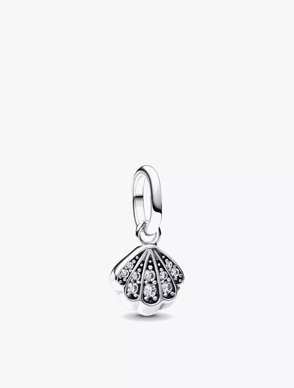Jual PANDORA Sparkling Shell Mini Dangle Charm - Silver Original 2025 ...