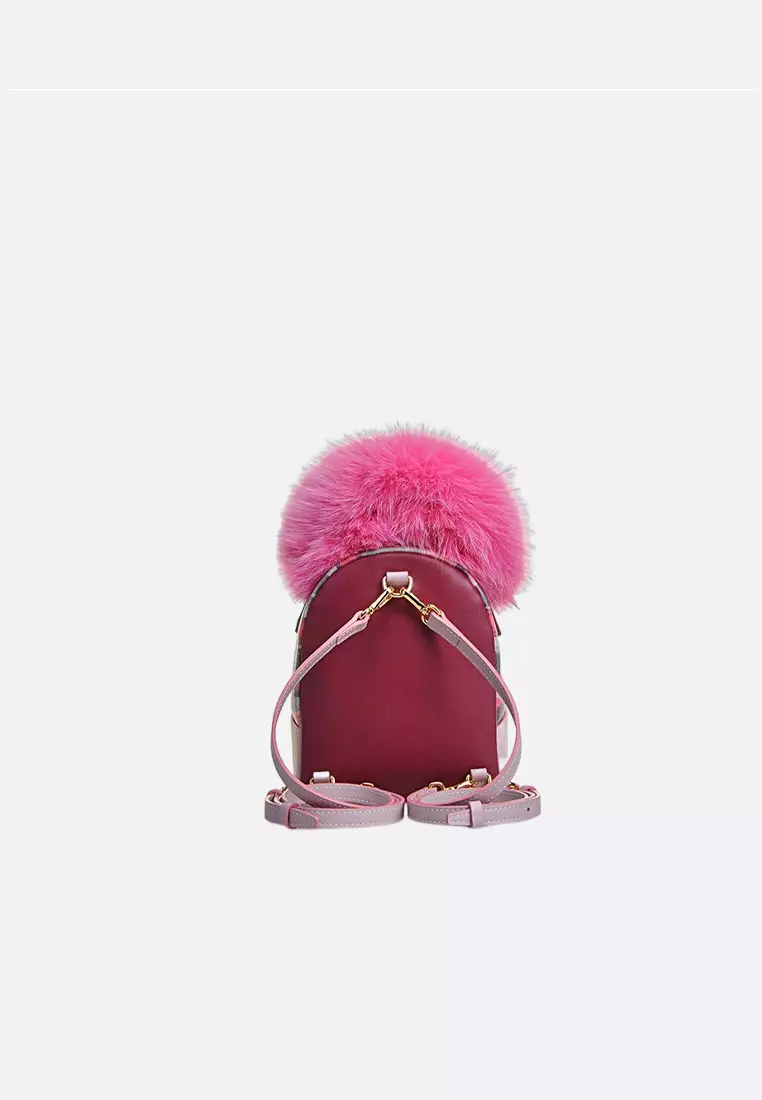 Buy FION FION Little Monster Leather Backpack with Wool Medium Online ...