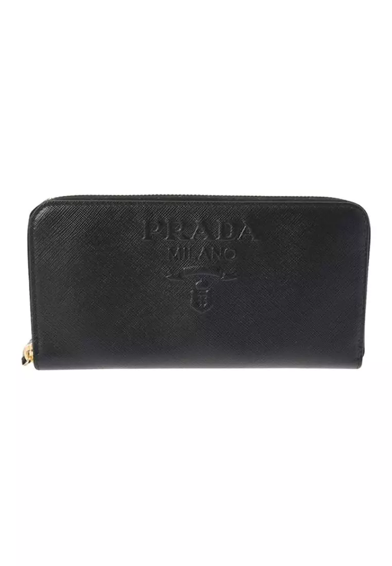 Jual Prada Prada Long Wallet Zip Saffiano Black Original 2024 | ZALORA ...