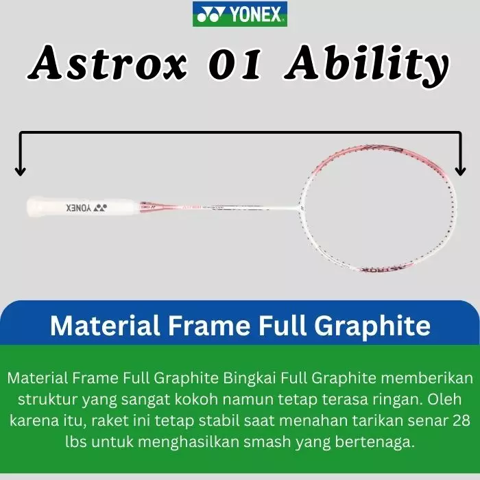 Jual Yonex Raket Badminton Yonex Astrox 01 Ability GRATIS Senar, tas ...