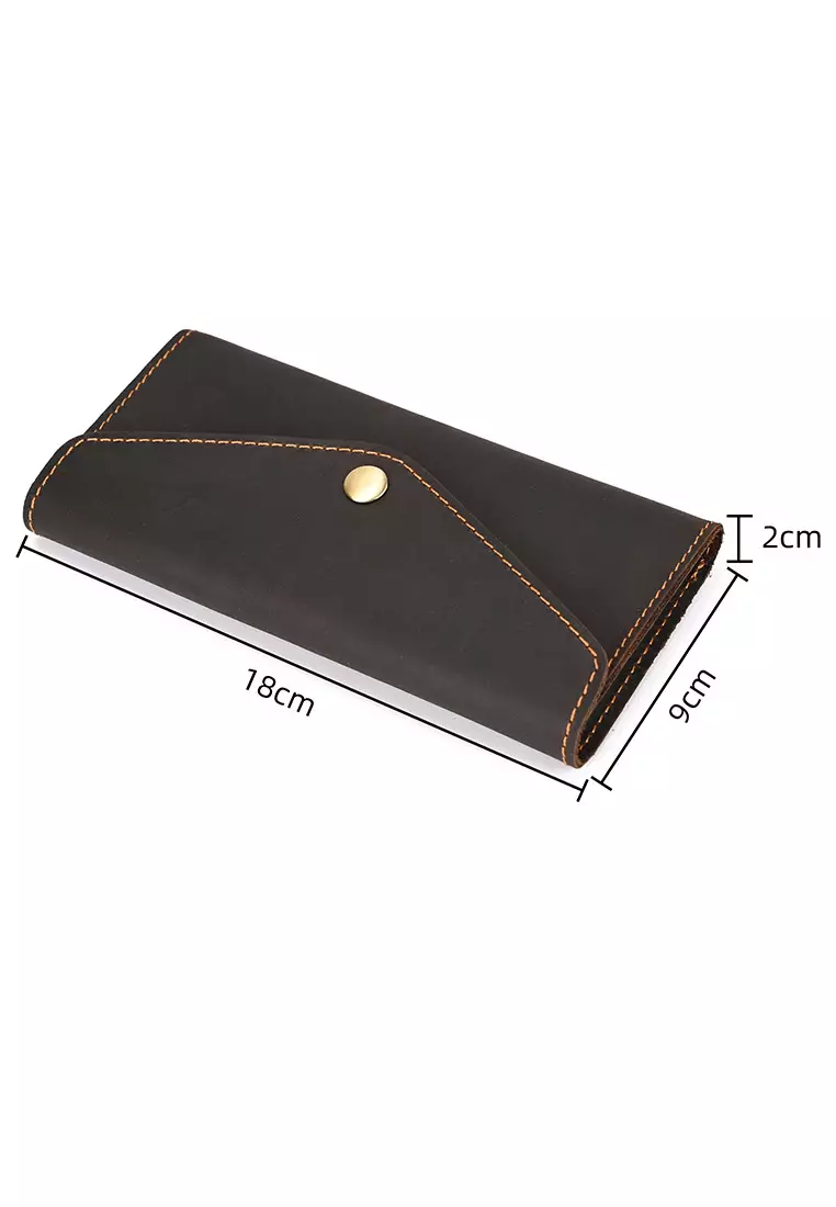 Lara Men's Retro Leather Horse Buckle Flip Envelope Purse Long Wallet ...
