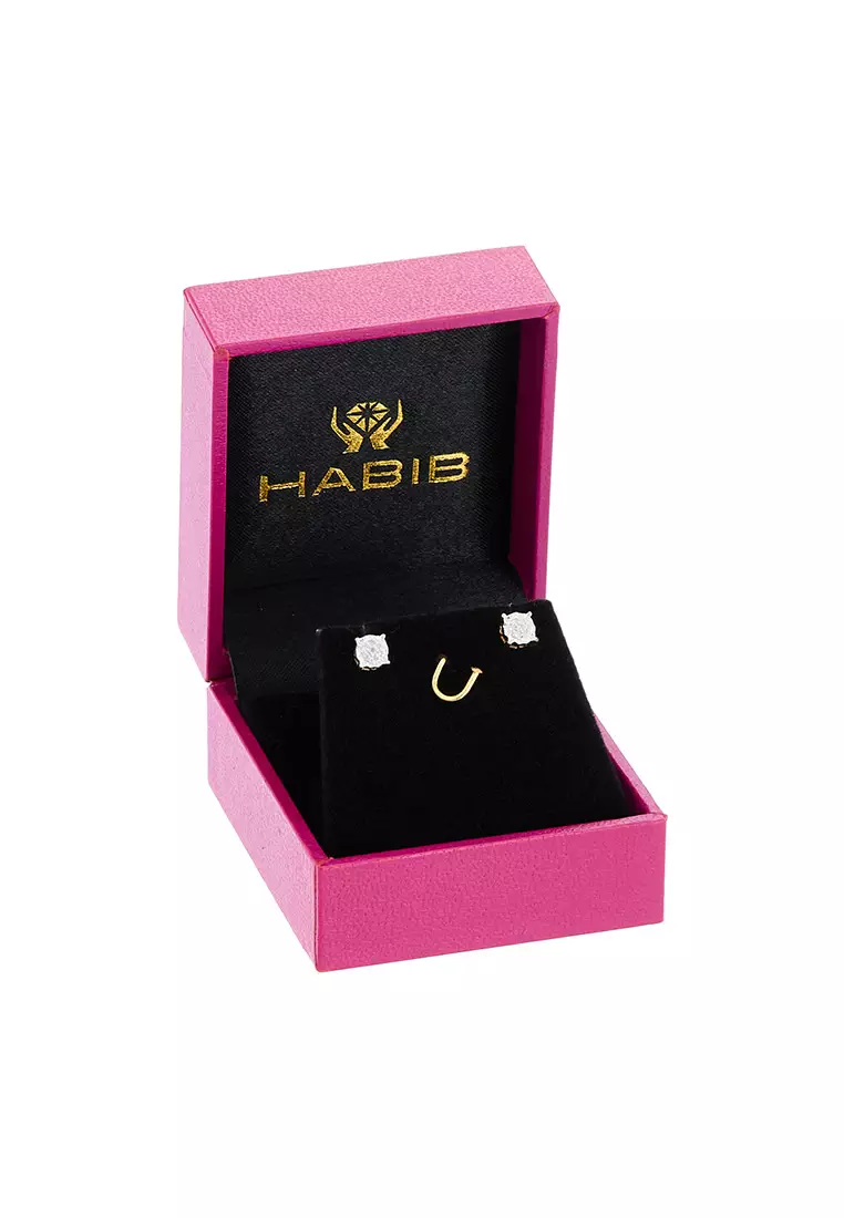 Buy HABIB HABIB Round Diamond Earrings in 375/9K Yellow Gold 457220623 ...