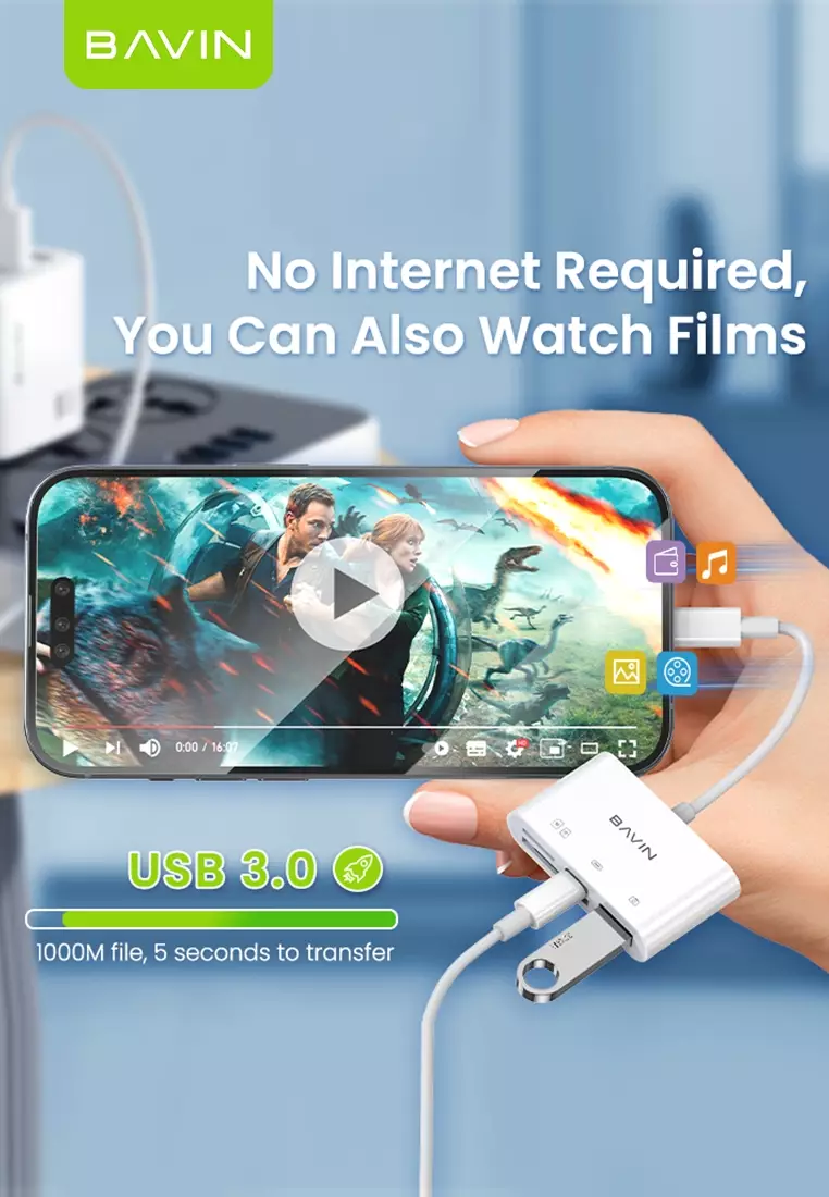 Buy BAVIN Bavin O33 OTG HUB Docking Station iPh Adapter Compatible for ...