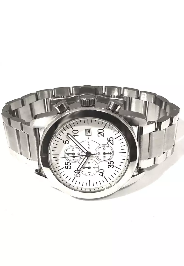 Buy EGLANTINE Aviator II Unisex Stainless Steel Quartz Chrono Watch ...