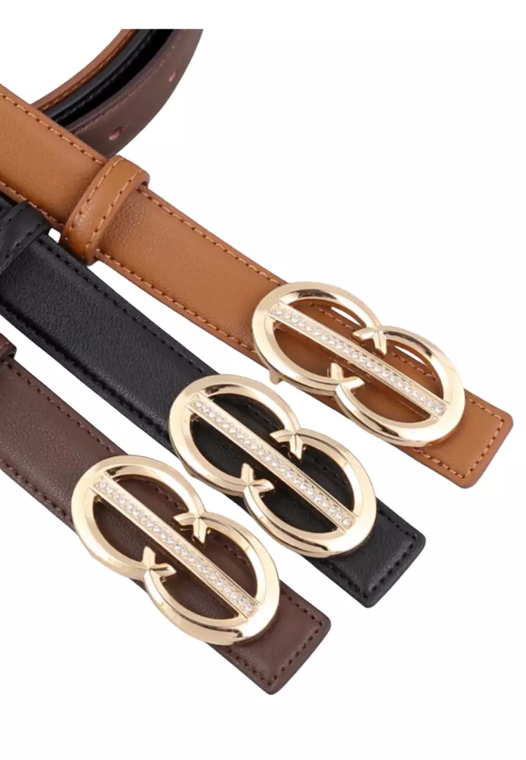 Buy XAFITI Women's Leather Belt All-Match Snap Button Belt Decoration ...