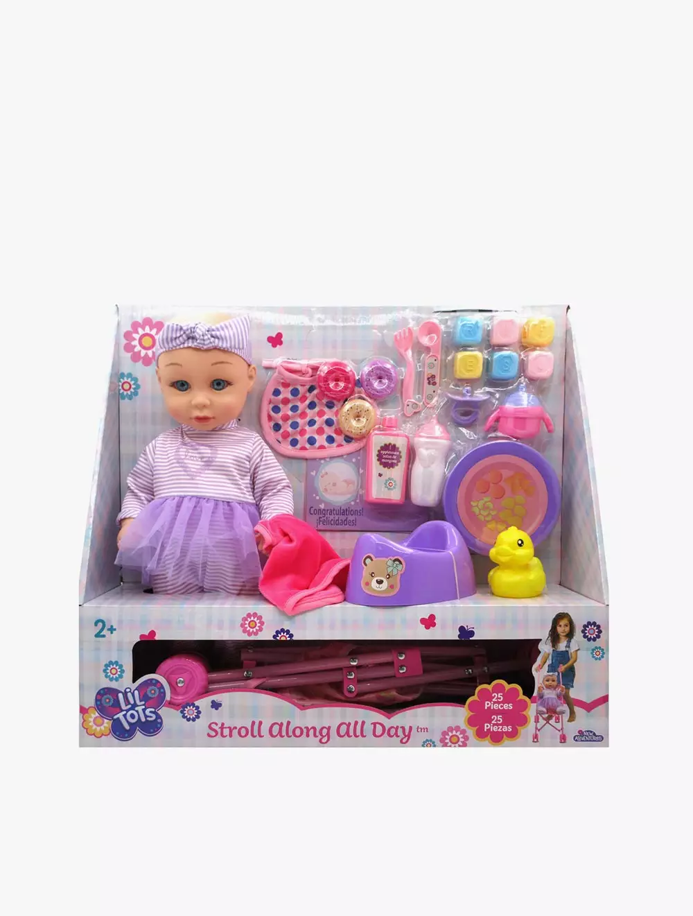 Jual LA Toys Baby Dolls Lil Tots Stroll Along 15 inch - BD16936 ...