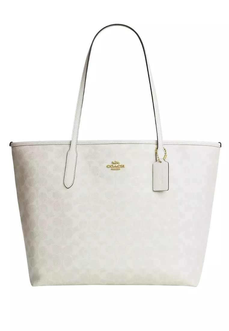 Buy Coach City Tote Bag In Signature Canvas - White/Chalk 2026 Online ...