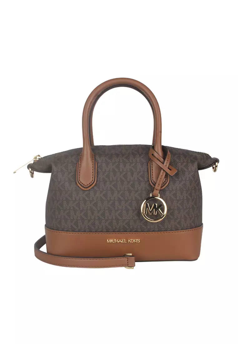 Michael Kors MICHAEL KORS HYDE Women's Deep Brown Print Acorn Brown ...