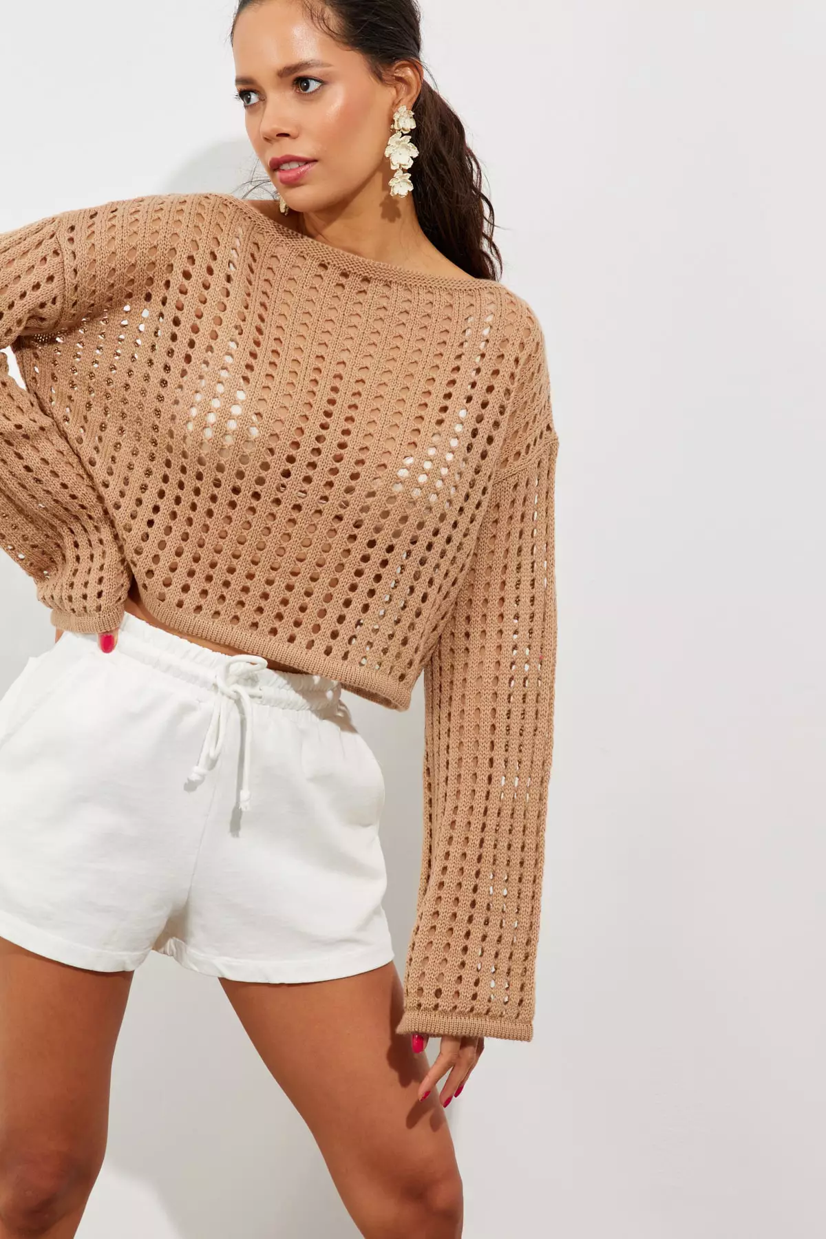 Buy Cool & Sexy Boat Neck Openwork Knit Top Online | ZALORA Malaysia