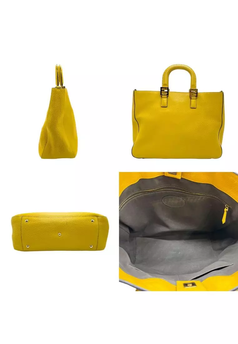 Buy Fendi Pre-Loved Fendi Yellow Leather Gloria 2025 Online | ZALORA ...