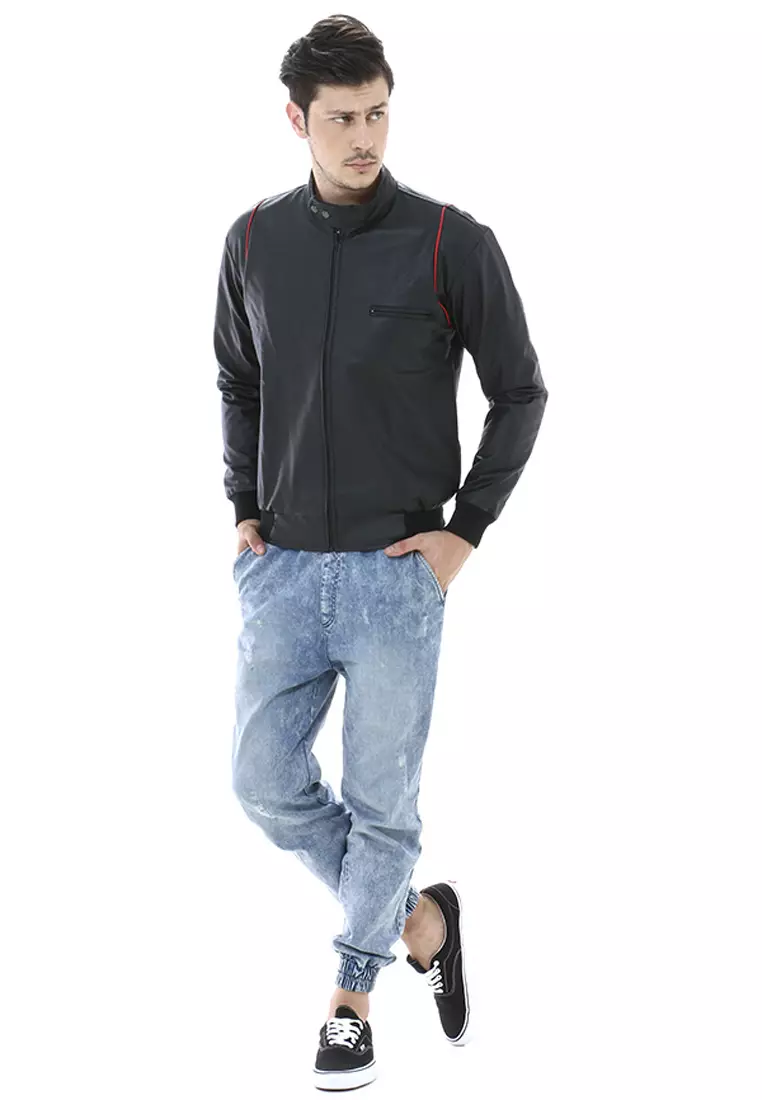 Jual Crows Denim Crows Denim - Leather Jacket Bikers Black Style ...