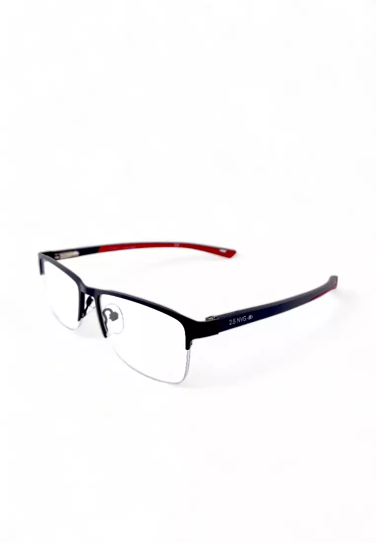 Buy 2.5 NVG OPH Men's Rectangle Frame Black Metal Optical Frame with ...