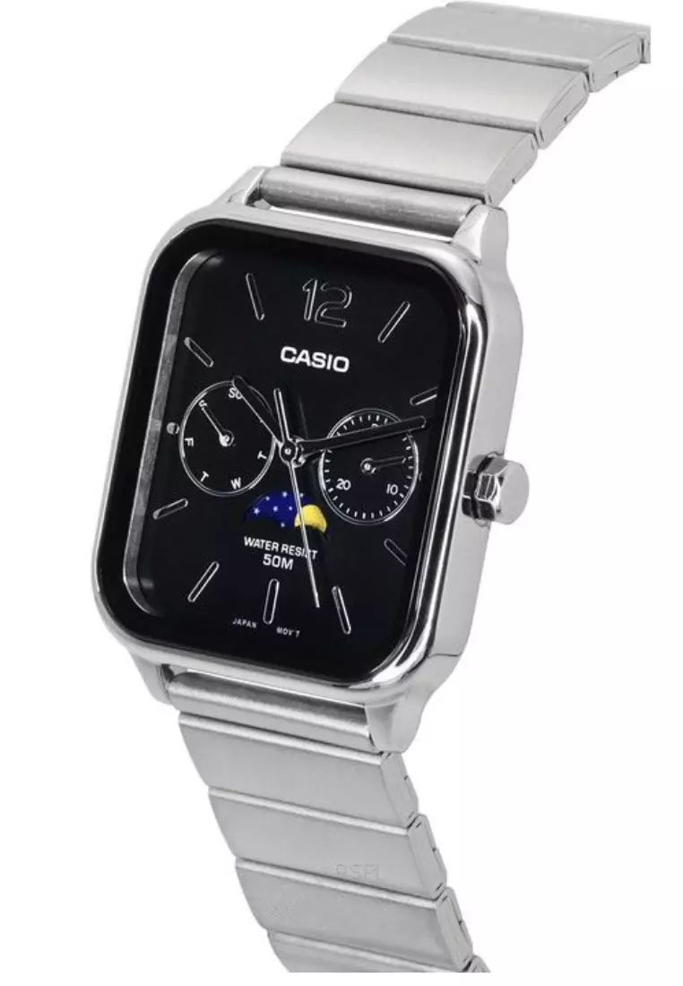 Buy Casio Casio Leather Dress Moonphase Dial Watch Mtp M305d 1a 2025 Online Zalora