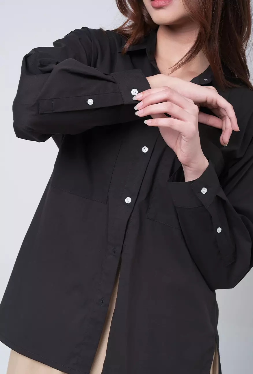 Jual LOGO JEANS Logo Jeans Kemeja Wanita Ferina Black Original 2025 ...