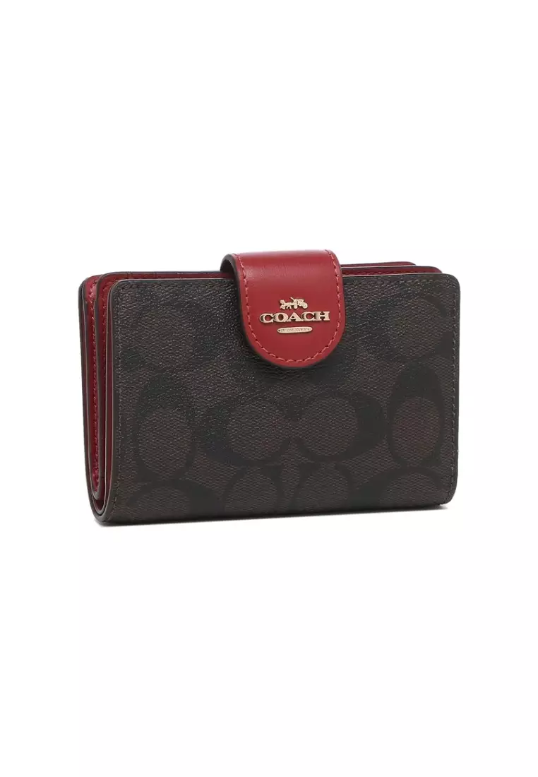 Buy Coach Coach Medium Corner Zip Wallet In Signature Canvas (C0082 ...