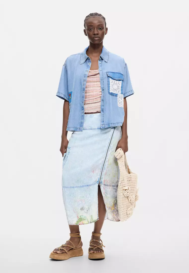 Buy Desigual Short-sleeve shirt with a patchwork pattern 2026 Online ...