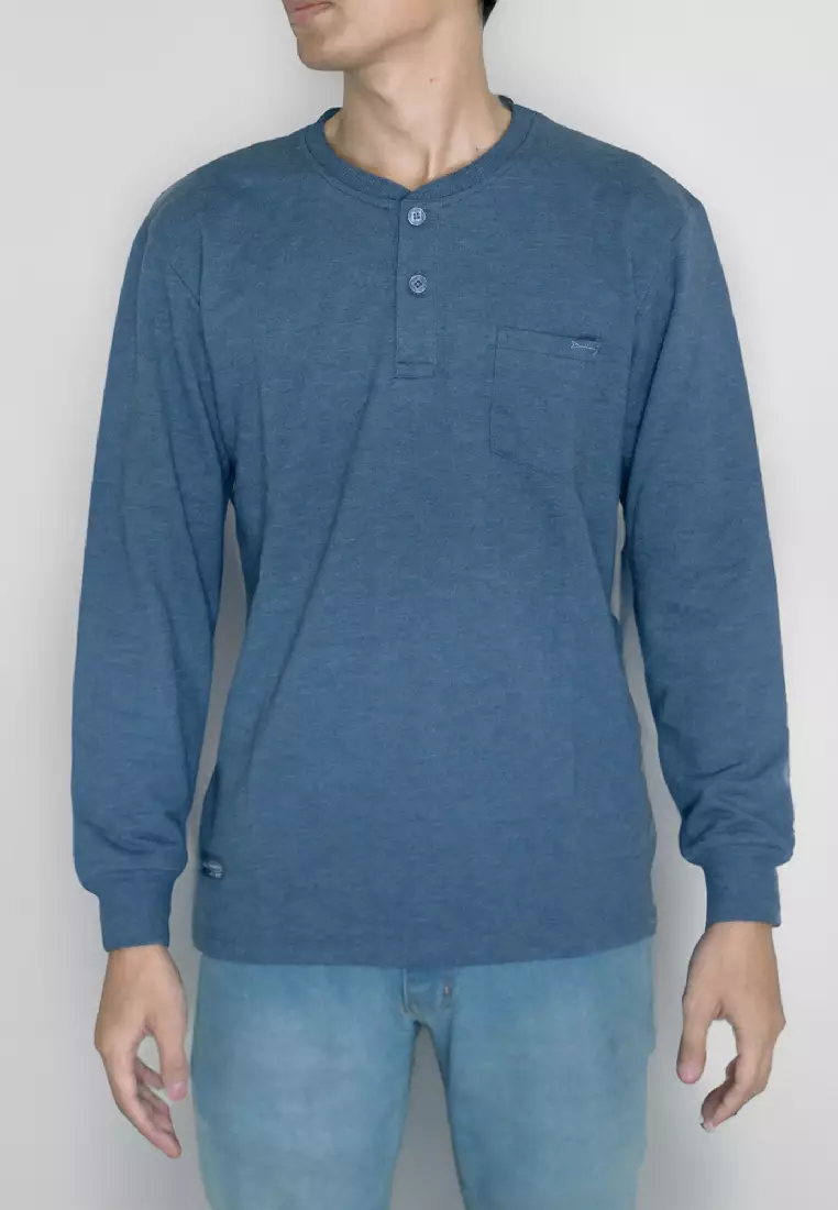 Jual IEBE Kaos Lengan Panjang Kancing IEBE J1HL8068 Denim Blue TW ...