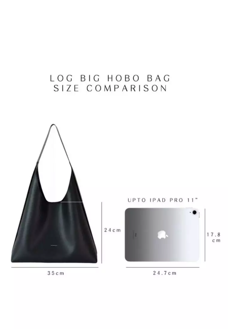 Jual LECC PROJECT LOG Big Hobo Bag Dark Brown Original 2025 | ZALORA ...