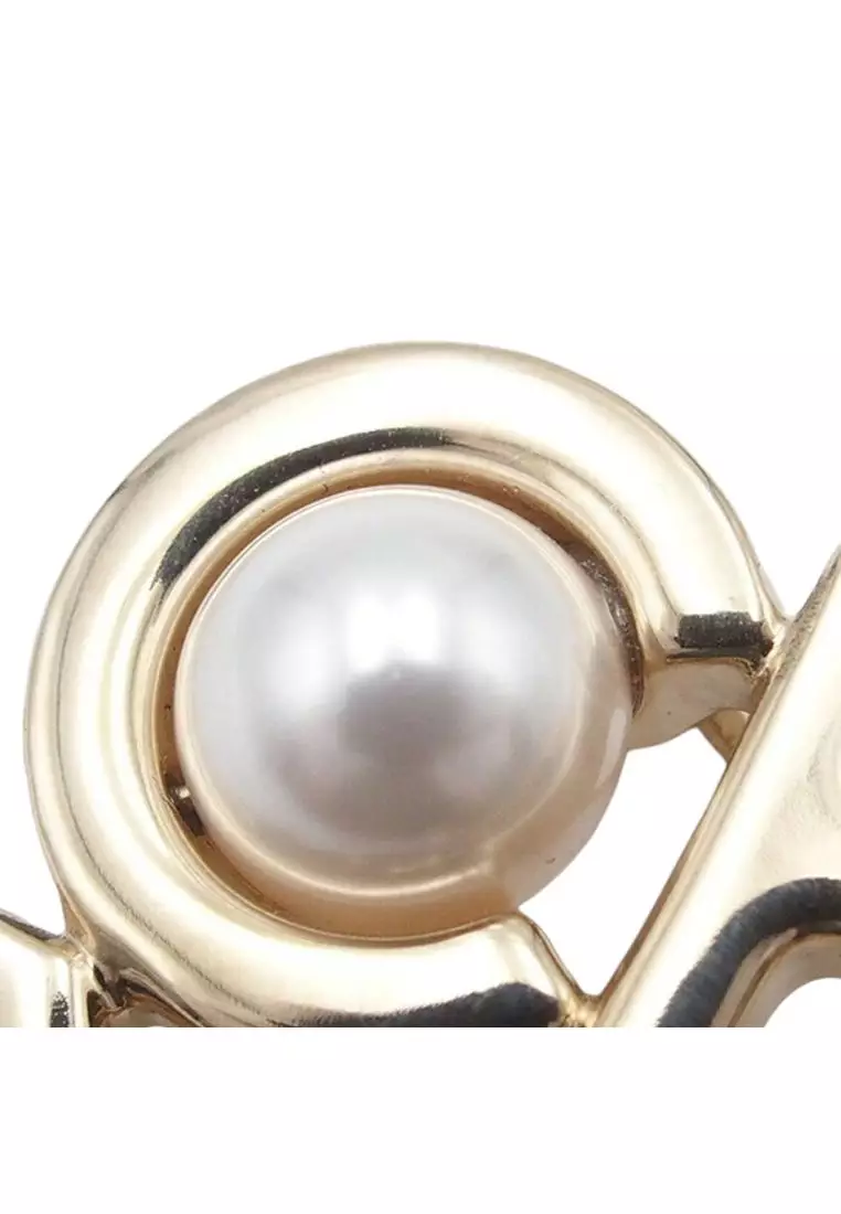 Buy Chanel Pre-Loved Chanel Cc Gold Plated Faux Pearl Logo Brooch ...