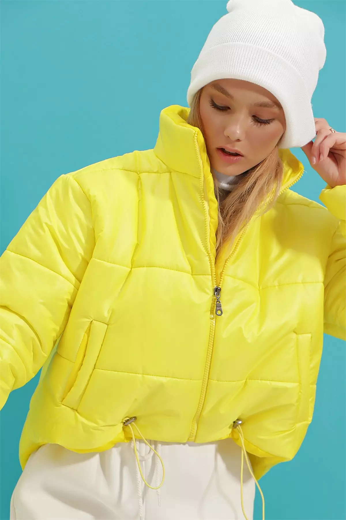 Buy Alacati Stand Collar Double Pocketed Inflatable Puffer Jacket 2025 ...