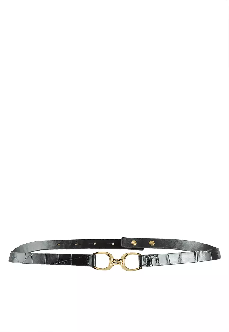 Buy & Other Stories Croc Leather Buckle Belt 2024 Online | ZALORA ...