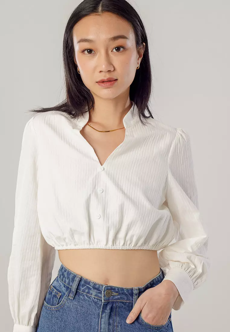 Buy Dressing Paula Button Detailed Crop Top Online | ZALORA Malaysia