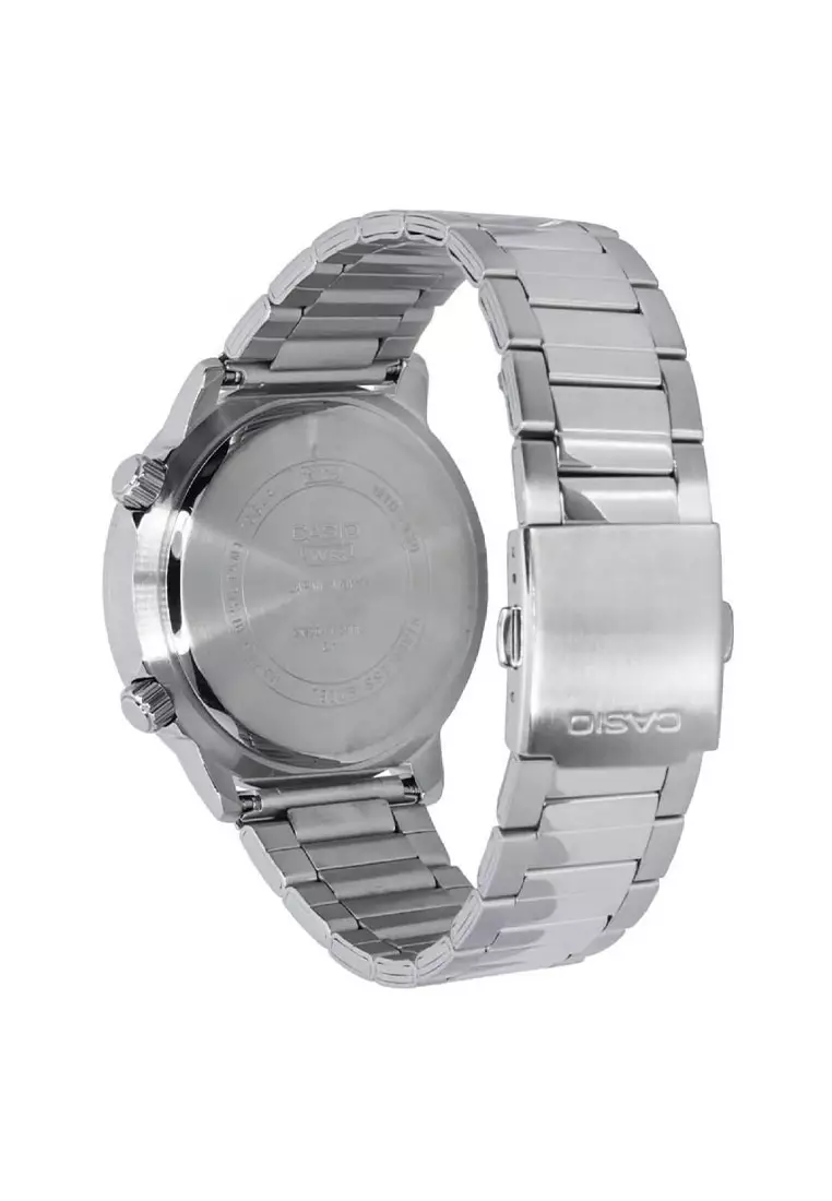 Jual CASIO Casio Jam Tangan Pria - Silver Blue - Stainless Steel - MTD ...