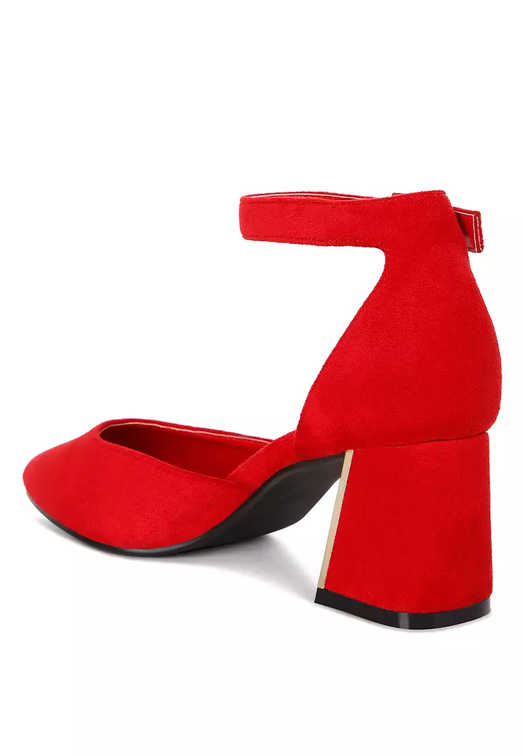 Buy London Rag Red Metallic Accent Angle Heeled Sandals 2025 Online ...