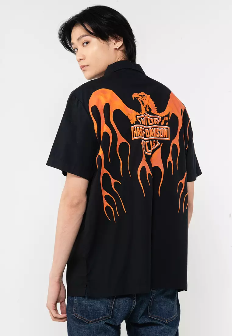 Buy Harley-Davidson Harley-Davidson Burning Eagle Short Sleeve Shirt 2024 Online | ZALORA ...