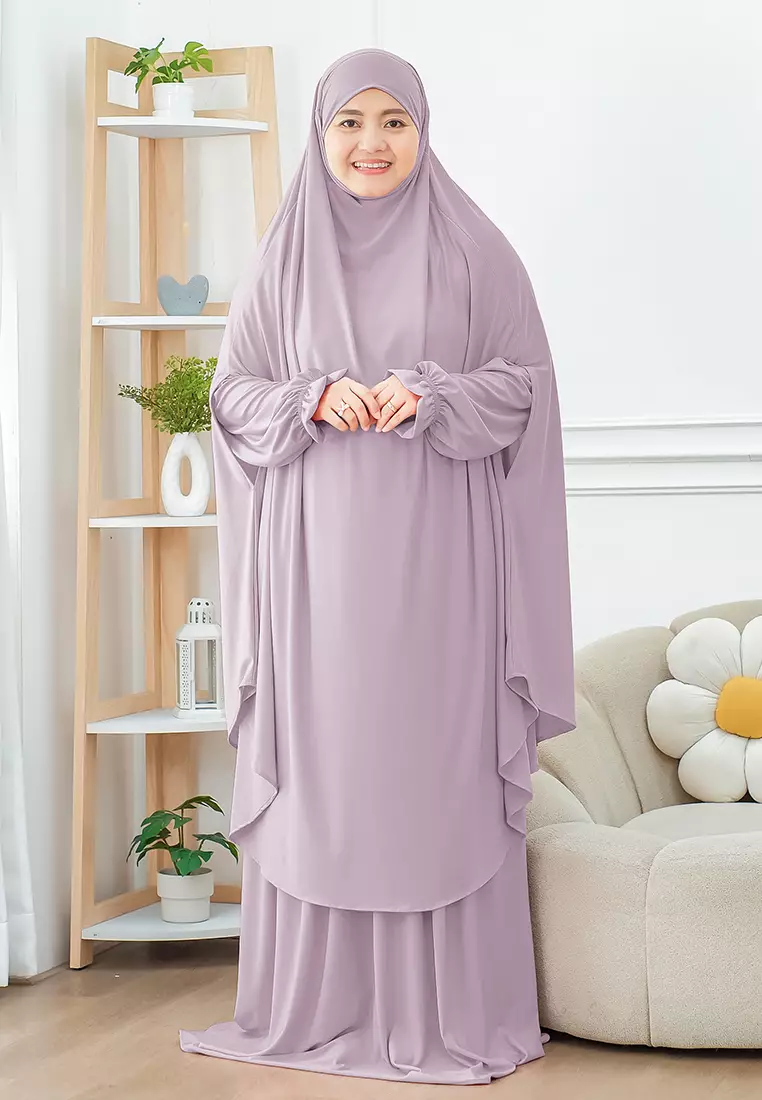 Jual COTTON BEE Wafa French Khimar Set | One Set Dress Abaya Syari ...