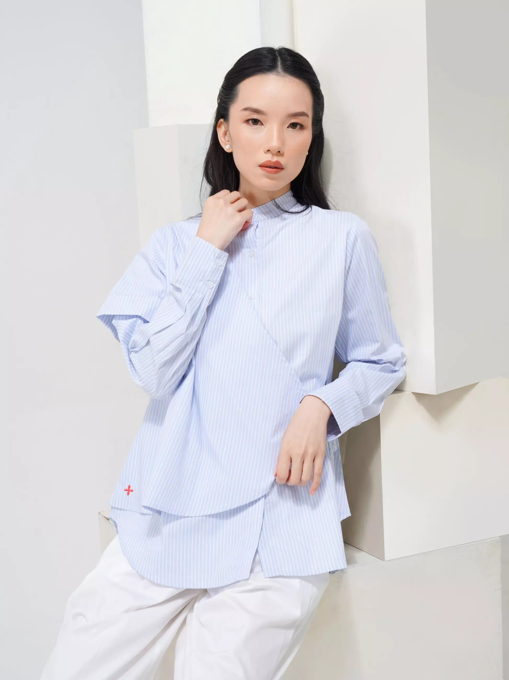 Jual Aleza Aleza - Hemily Shirt Blue Original 2025 | ZALORA Indonesia